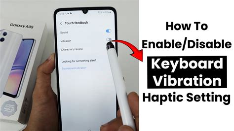 enable disable keyboard vibration in galaxy a05 keyboard haptics