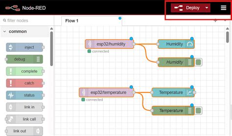 getting started with esp32 and node red