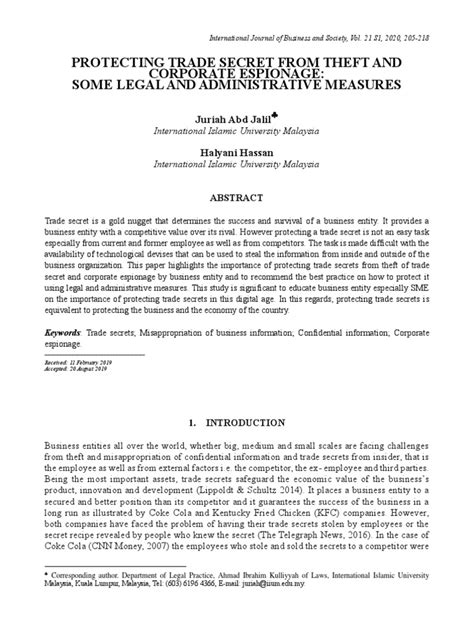 Rotecting Trade Secret From Theft And Pdf Trade Secret Non