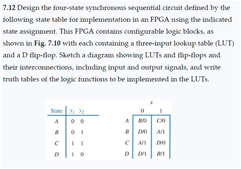 Solved 712 Design The Four State Synchronous Sequential