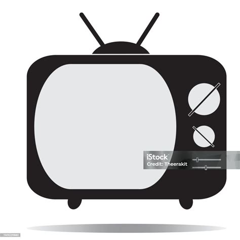 오래 된 Tv 흰색 바탕에 아이콘입니다 플랫 스타일입니다 웹 사이트 디자인 로고 응용 프로그램 Ui에 대 한 그림자 아이콘 복고풍 Tv 텔레비전 간판입니다 오래 된 Tv