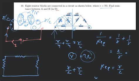 10 Eight Resistor Blocks Are Connected In A Circuit As Shown Below Wher