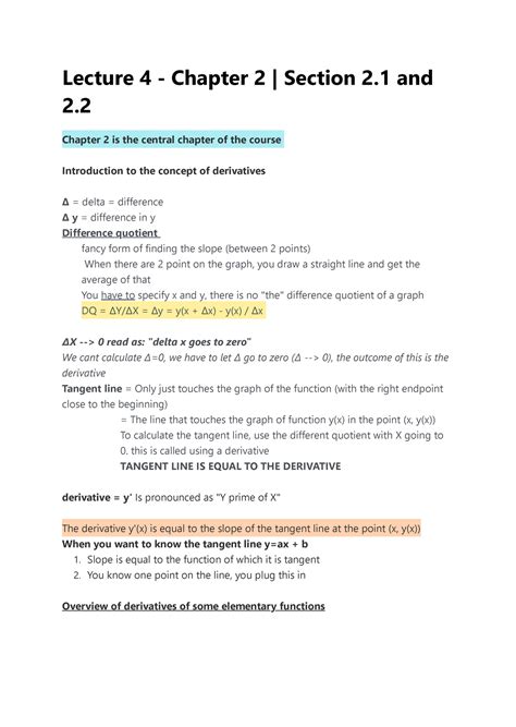 Lecture 4 Chapter 2 Section 21 And 22 Lecture 4 Chapter 2