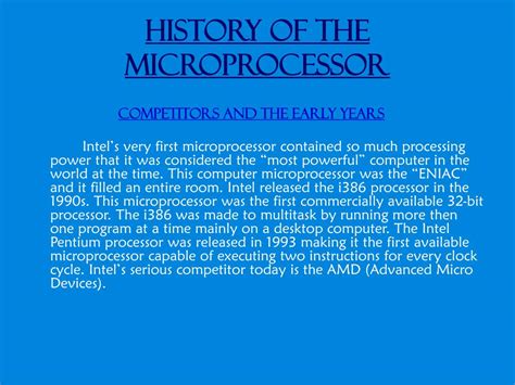 Ppt History Of The Microprocessor Powerpoint Presentation Free