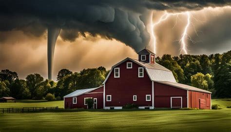 Tornado In Farm Scene Premium Ai Generated Image
