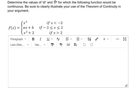 Solved Determine The Values Of A And B For Which The Chegg