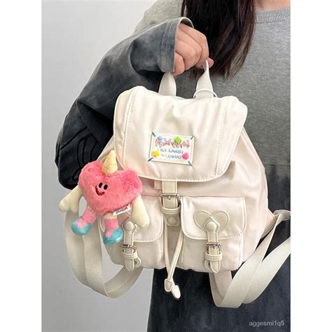 Jual Tas Lucu Wanita Korean Style Sekolah Tas Mini Wanita Ransel Backpack Mini Lucu Korea Putih