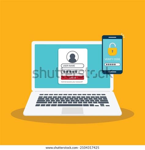 Two Factor Multi Factor Authentication Security Concept Stock Vector