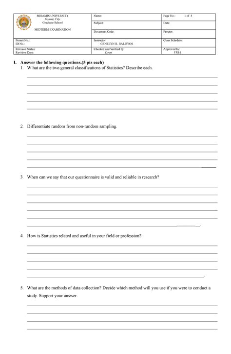 Midterm Stat This Will Help Dealing With Different Statistical