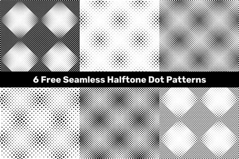 6 Free Seamless Halftone Dot Patterns Graphic By Davidzydd · Creative Fabrica