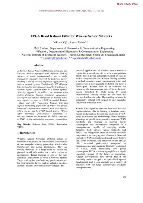 pdf fpga based kalman filter for wireless sensor networks dokumen tips