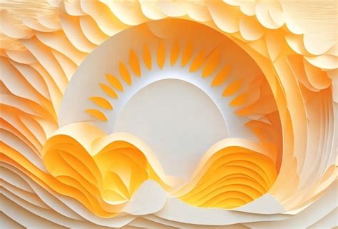 Premium Ai Image Papercut Style Of Sunshine Wave Nested Shape Layers Illustration Generative Ai