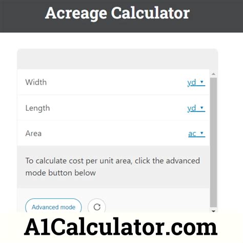 Acreage Calculator A1calculator