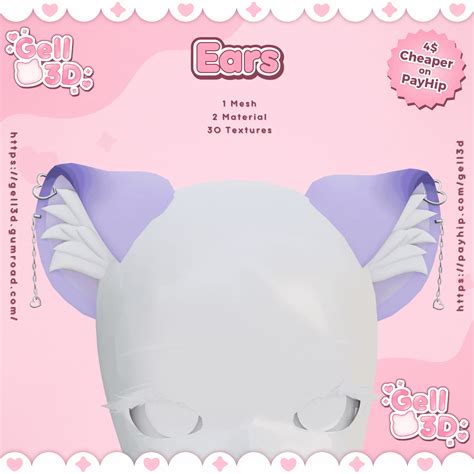 Ears 3 Piercings Vrchat Asset Commercial Use