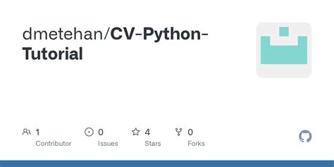 github dmetehan cv python tutorial