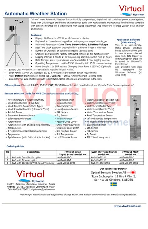 Automatic Weather Station For Home At ₹ 100000piece In Greater Noida Id 2850569777412