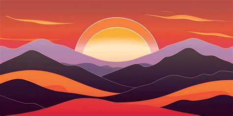 Download Minimal Landscape With Setting Sun Wallpaper Wallpapers Com