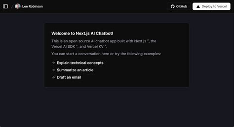 Nextjs Ai Chatbot Vercel