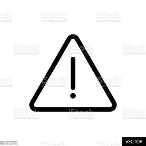 느낌표가 있는 삼각형 주의 주의 경고 표시 흰색 배경에 격리된 선 스타일 디자인의 위험 경고 기호 벡터 아이콘 편집 가능한 획 건설 현장에 대한 스톡 벡터 아트 및 기타