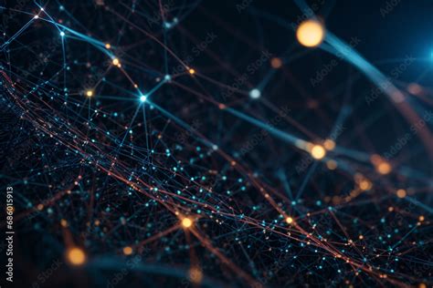 Abstract Technology Background Of A Quantum Computing System With A Cyber Network Grid And