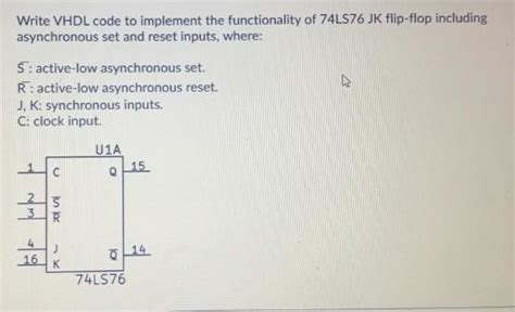 solved write vhdl code to implement the functionality of