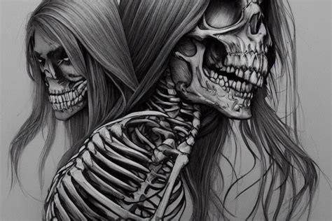 A Extremely Detailed Stunning Girl And Skeleton Stable Diffusion