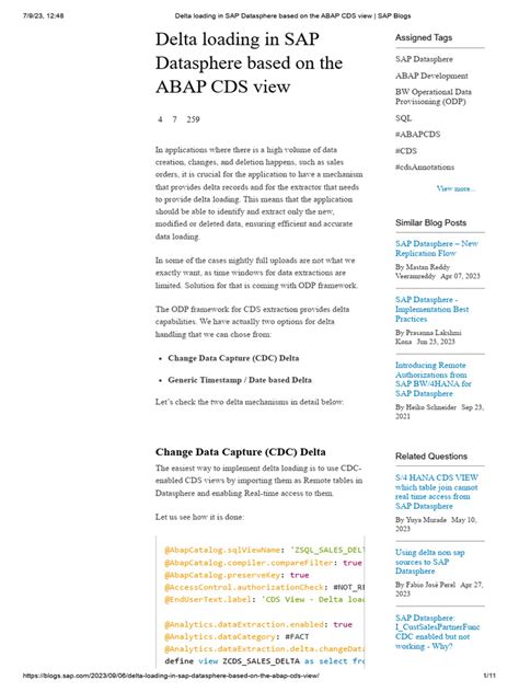 Delta Loading In Sap Datasphere Based On The Abap Cds View Sap Blogs