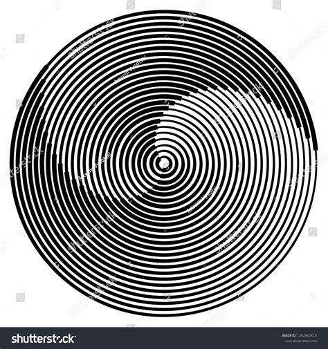 Monochrome Spiral Geometric Rotating Radial Lines Stock Vector Royalty Free