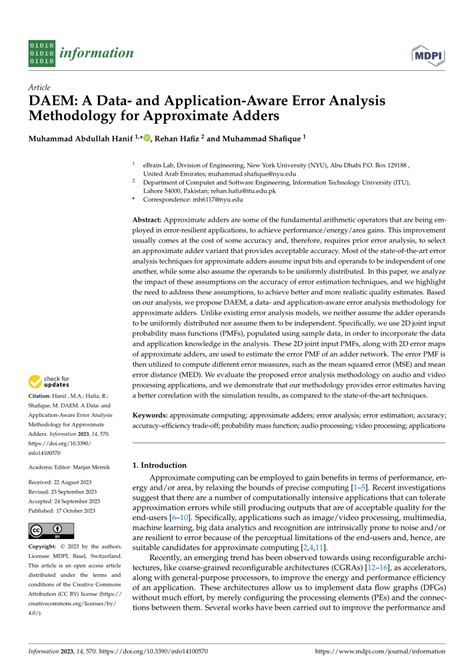 Pdf Daem A Data And Application Aware Error Analysis Methodology