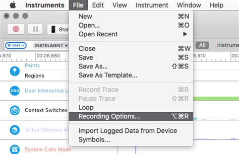 Ios Time Profiler In Xcode Missing Record Settings Display Settings