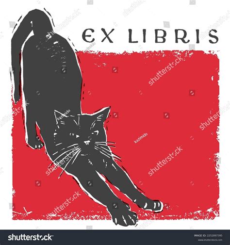Hand Drawn Black Cat Minimalist Linocut Stock Vector Royalty Free 2252897395 Shutterstock