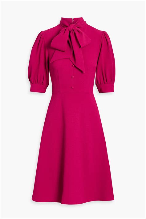 Mikael Aghal Pussy Bow Crepe Dress In Pink Modesens