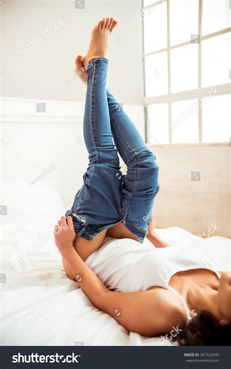 Young Beautiful Girl Underwear Taking Off Foto De Stock 361522949
