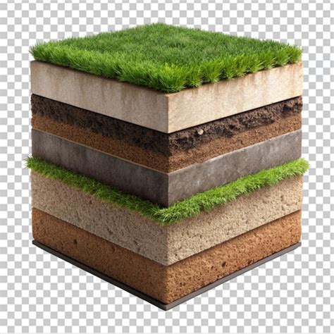 Premium PSD Soil Layers Four Cross Section Soil Layers On Transparent Background