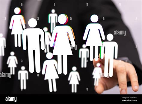 3d Rendering Of Human Icons With Hand Touching It From Behind Unity