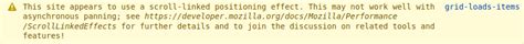 Grid Warning In Firefox This Site Appears To Use A Scroll Linked