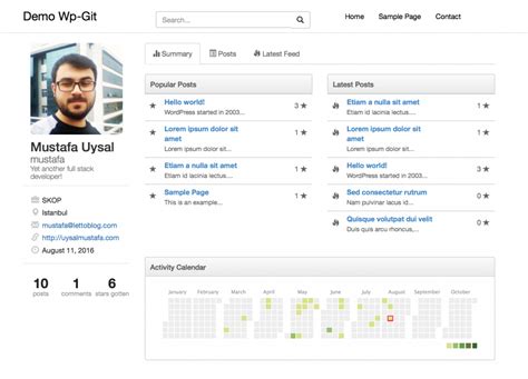 WP Git Theme Mustafa Uysal