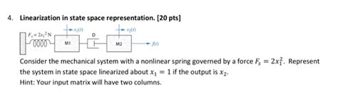 Solved Linearization In State Space Representation Chegg