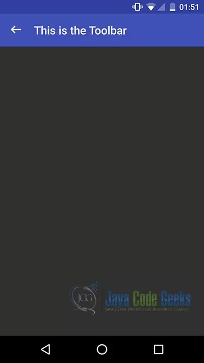 Android Toolbar Example Java Code Geeks