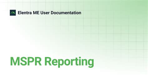 Mspr Reporting Elentra Me User Documentation
