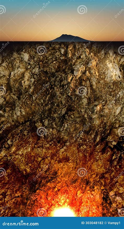 The Earth S Crust And Core Stock Illustration Illustration Of Material