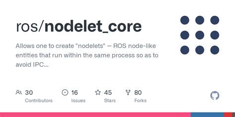 github ros nodelet core allows one to create nodelets ros node