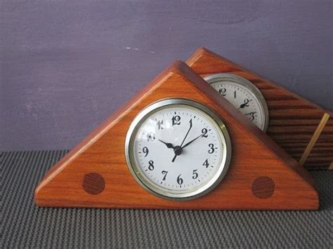 triangle clock small clock wood clocks