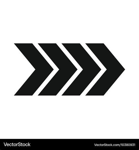 Striped Arrow Icon Simple Style Royalty Free Vector Image