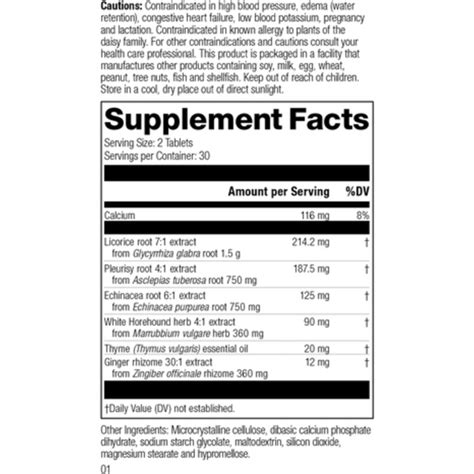 Standard Process Broncafect Tablets 60 Count Smallflower