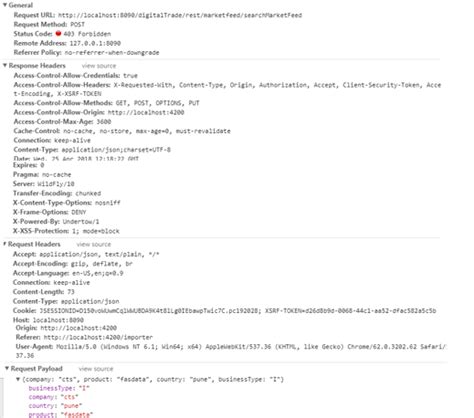 Spring Boot Post Rest Service Not Accessible From Angular 5 When