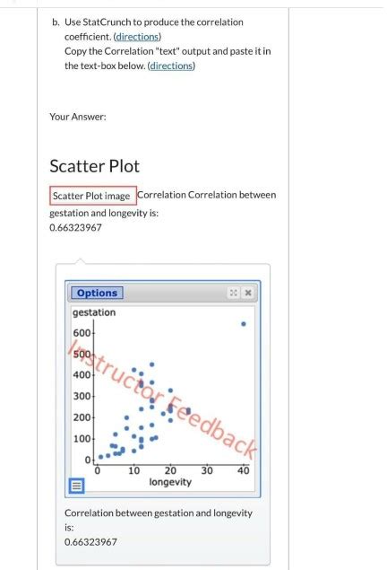 Solved B Use Statcrunch To Produce The Correlation