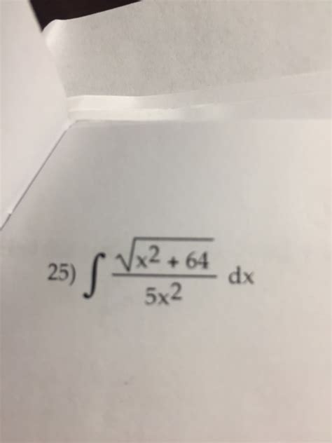 Solved Integrate Using Trig Substitution Integral