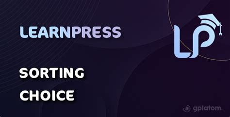learnpress sorting choice addon gplatom