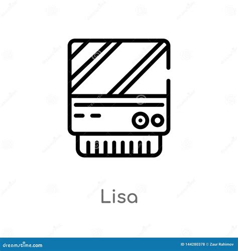 Outline Lisa Vector Icon Isolated Black Simple Line Element